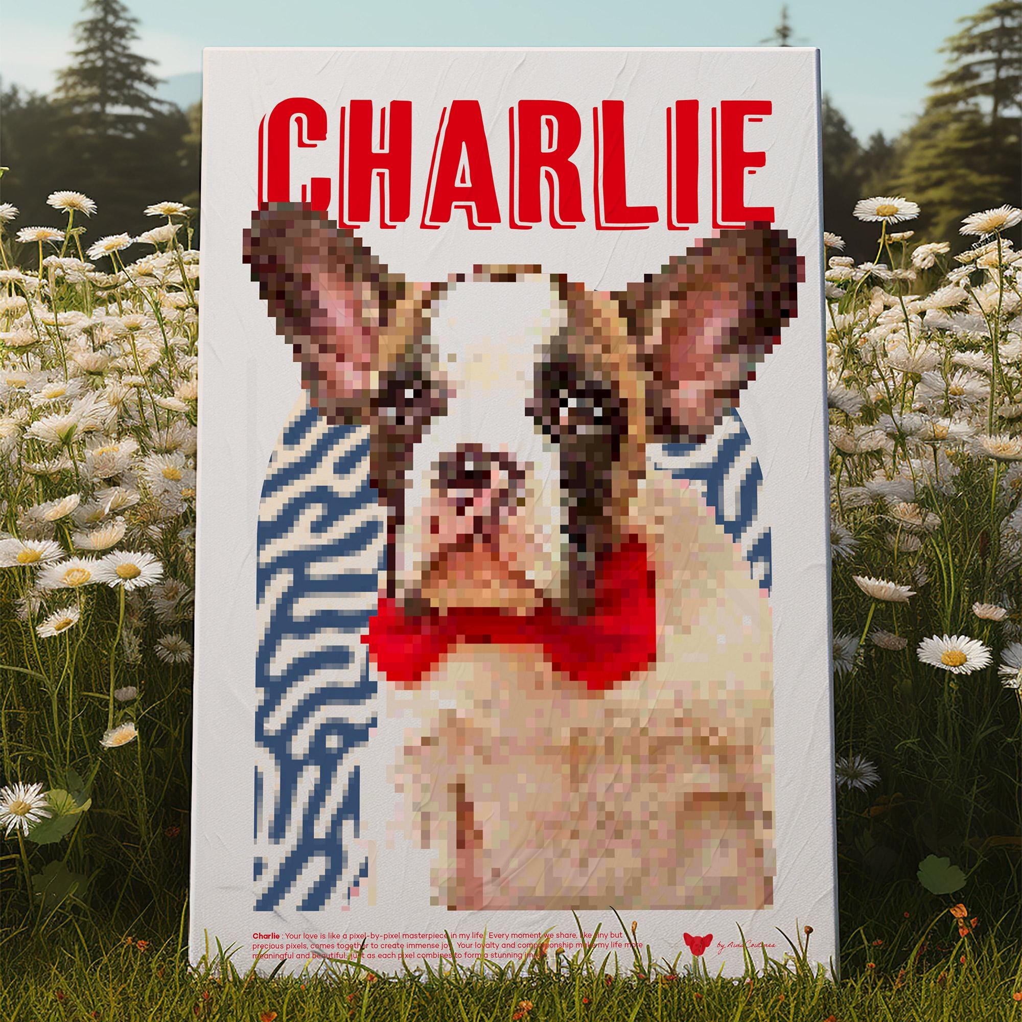 Custom Pixel Pet Portrait, Personalized Portrait for Dogs and Cats ...