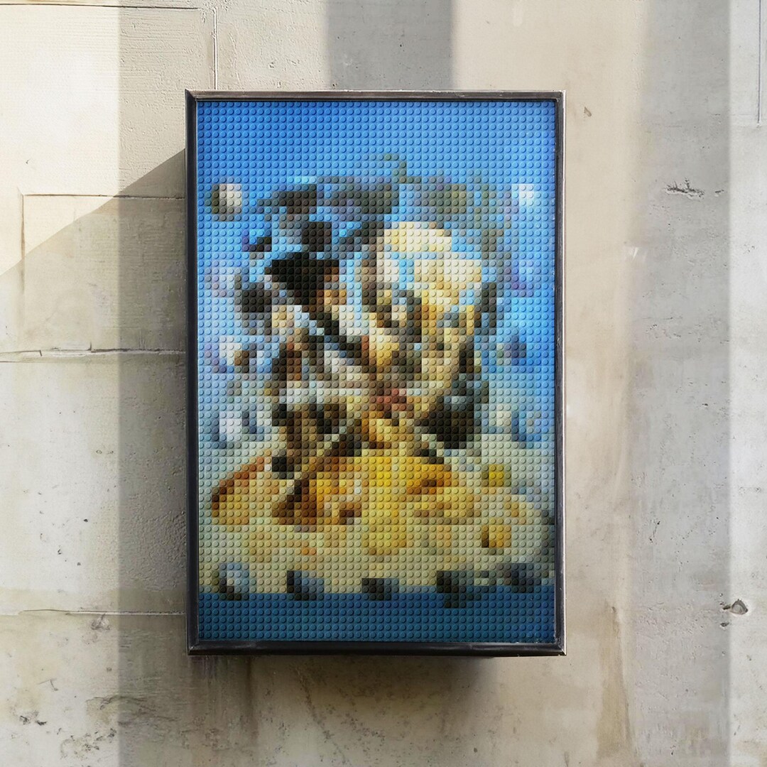 Galatea de las esferas Pixel Art, Dali Digital Wall Art, Decoración ...