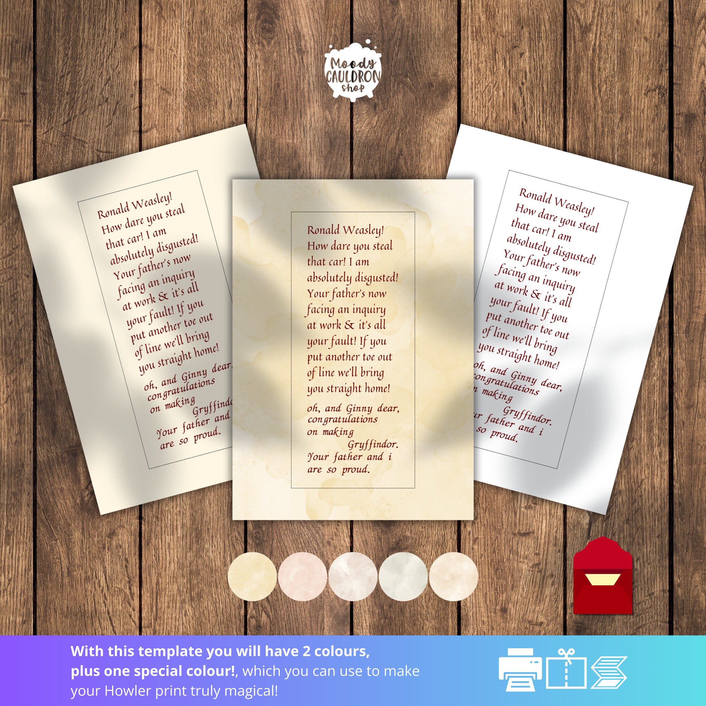 R. Weasley's Howler Letter, Customizable Howler Template in Canva ...