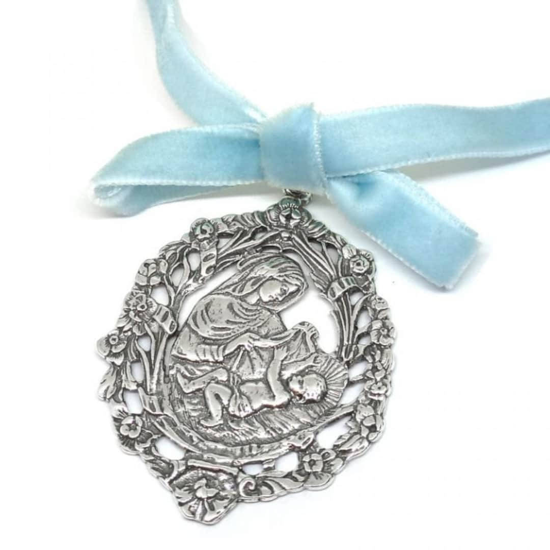 Silver Virgin Mary Crib Medal Openwork - Etsy