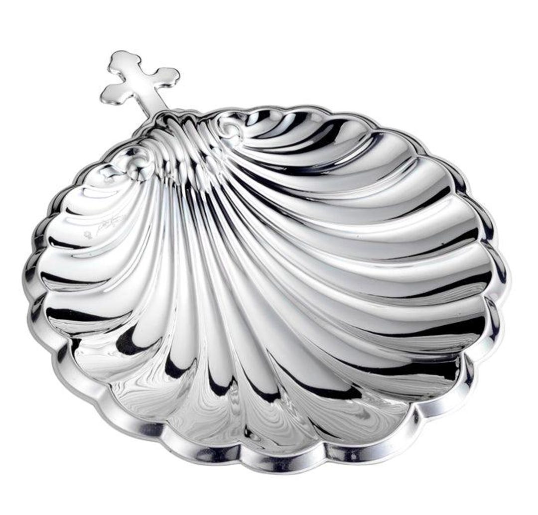 Silver Baptism Shell Cross Portugal Pedro Durán - Etsy