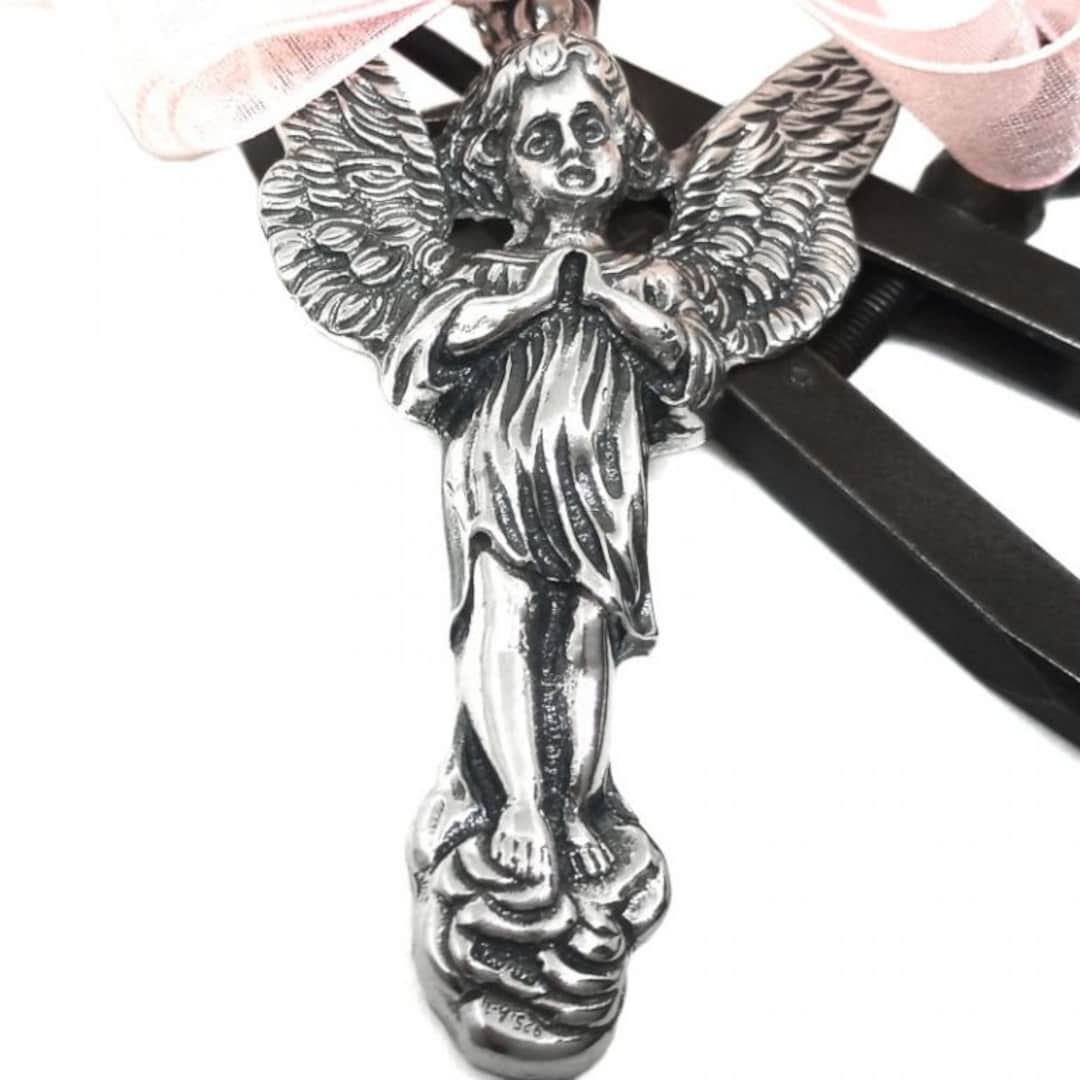 Silver Angel Crib Medal - Etsy
