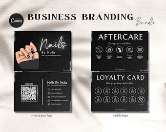 Editable Nail Tech Business Card Template, Nails Business Card With QR ...