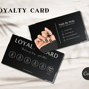 Editable Nail Tech Business Card Template, Nails Business Card With QR ...