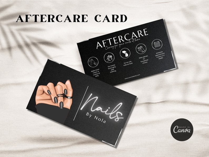 Editable Nail Tech Business Card Template, Nails Business Card With QR ...