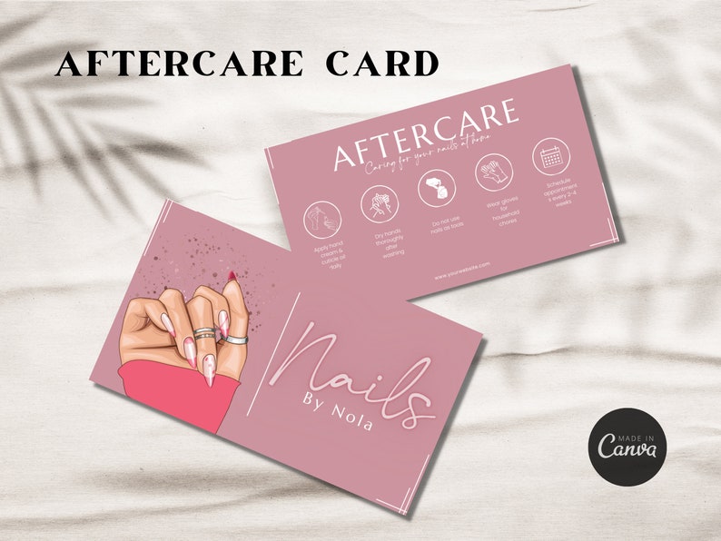 Editable Nail Tech Business Card Template, Nails Business Card With QR ...