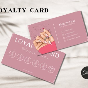 Editable Nail Tech Business Card Template, Nails Business Card With QR ...