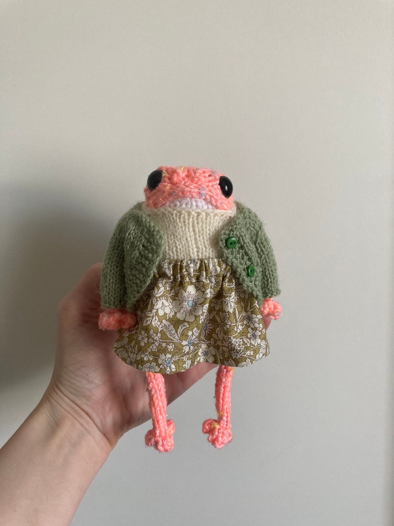 Hand Knitted Frog Doll Stuffed Animal Plushie - Etsy