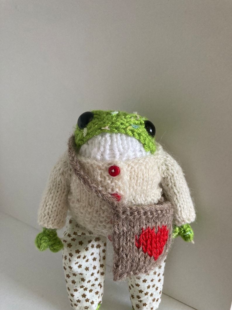 Hand Knitted Frog Doll Stuffed Animal Plushie - Etsy