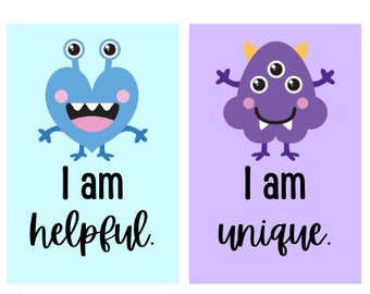 Printable Kids Positive Affirmation Bookmarks Set 1, Inspirational ...