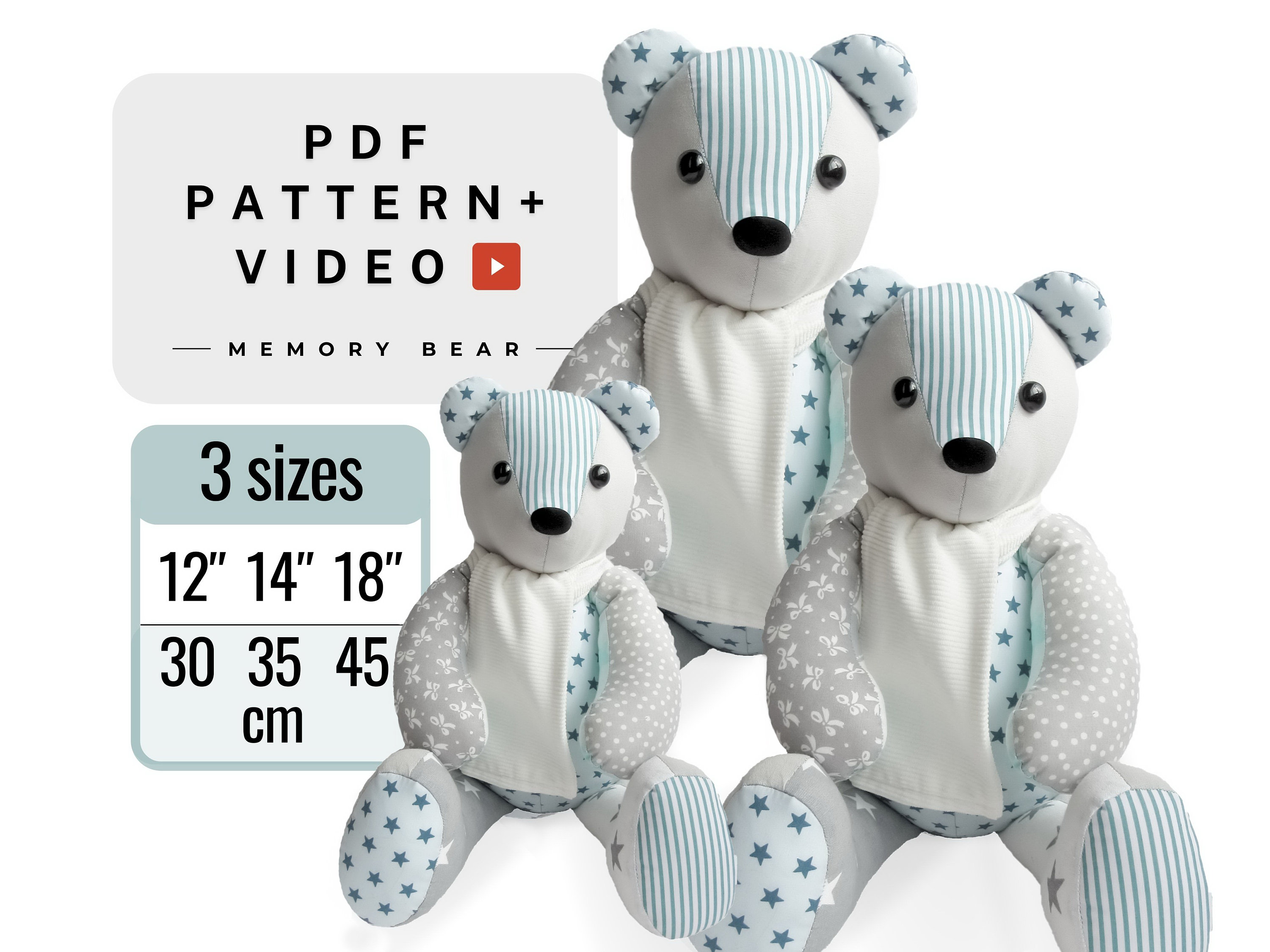 Memory Bear Pattern Pdf , Teddy Bear Sewing Pattern Tutorial Video ...