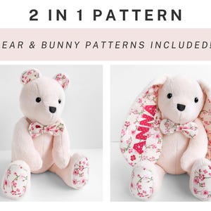 Memory Bear & Bunny Sewing Pattern: DIY Keepsake (PDF) - Etsy