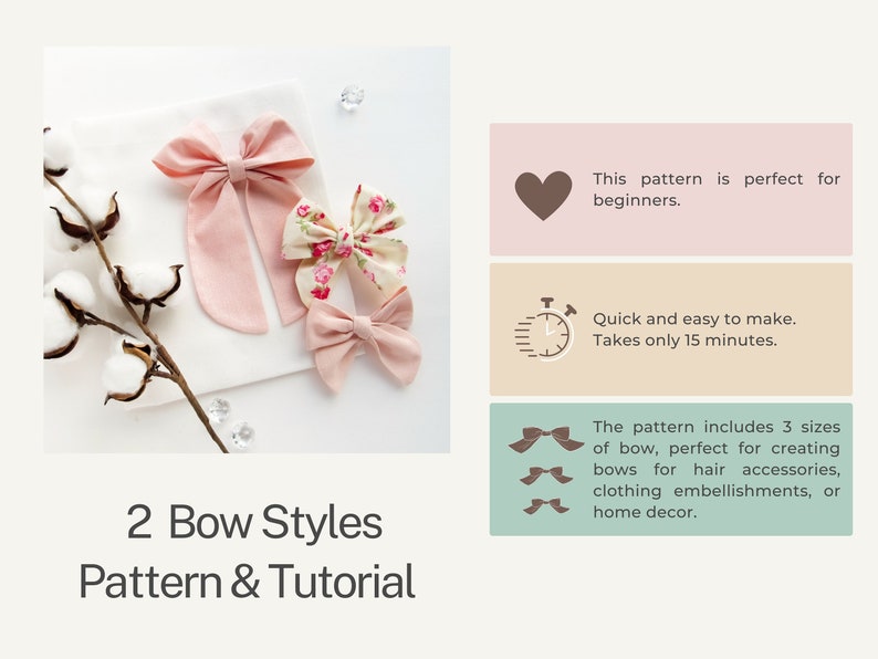 DIY Sailor Bow & Pinwheel Bow Sewing Pattern (PDF) - Etsy