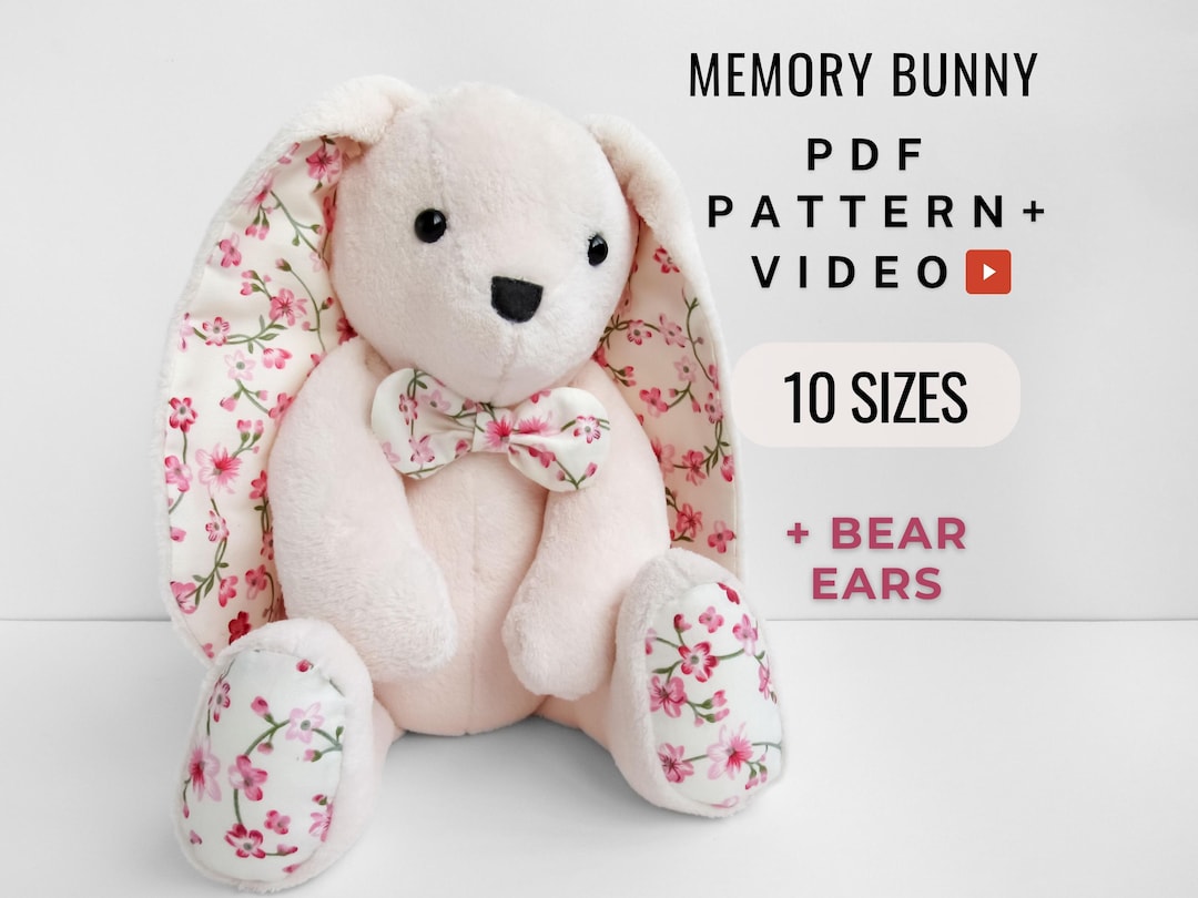 Bunny Sewing Pattern Fluffy Bunny Pattern Keepsake Rabbit Sewing ...