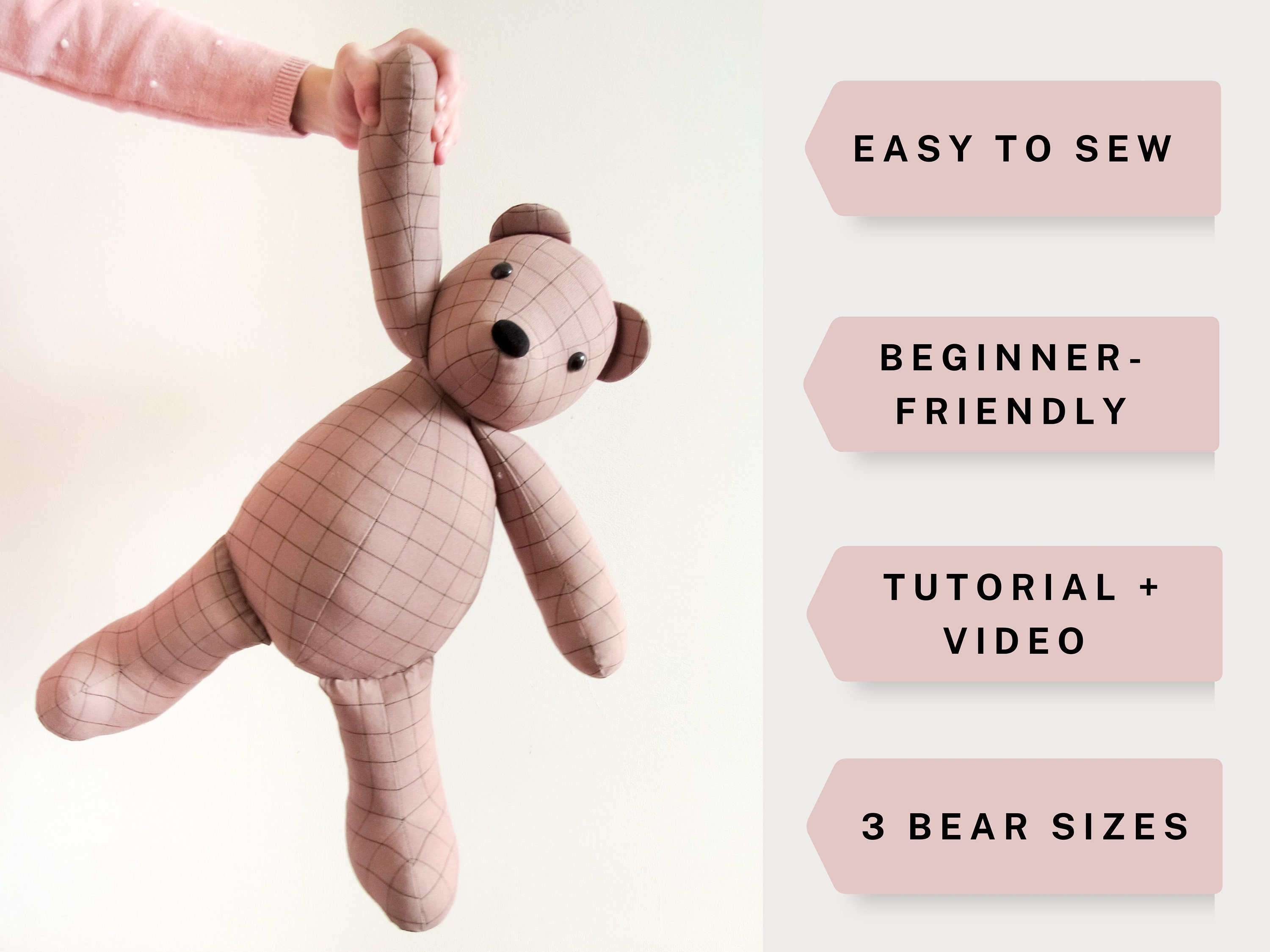 Memory Bear Sewing Pattern PDF , Teddy Bear Pattern , Build a Memorial ...