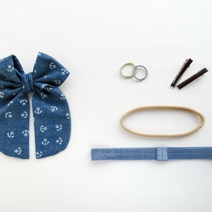 Hair Bow Pattern Pdf , Do It Yourself Sailor Bow , Beginner Sewing ...