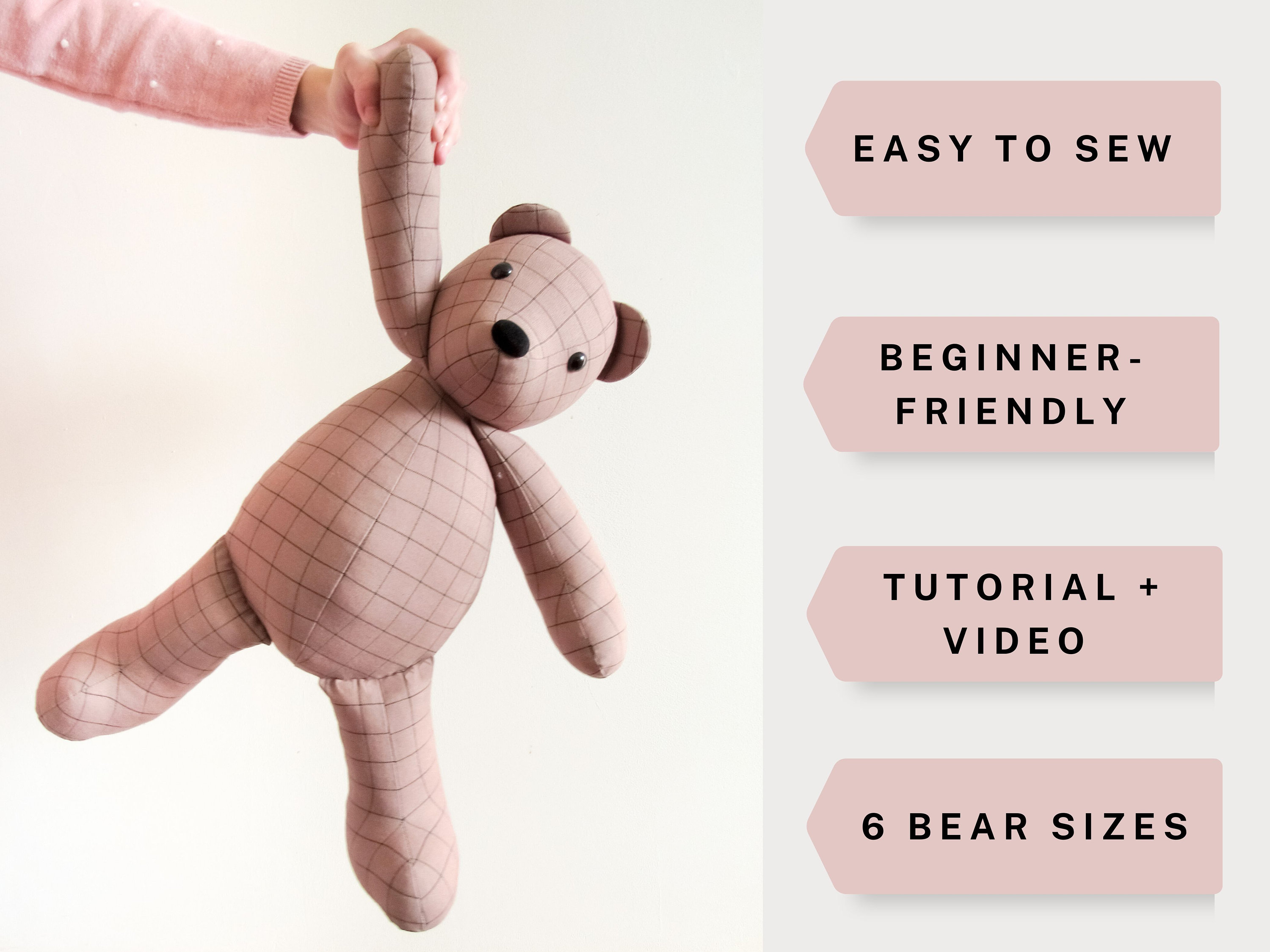 Memory Bear Pattern PDF and Tutorial Video Instructions: 6 Sizes - Etsy