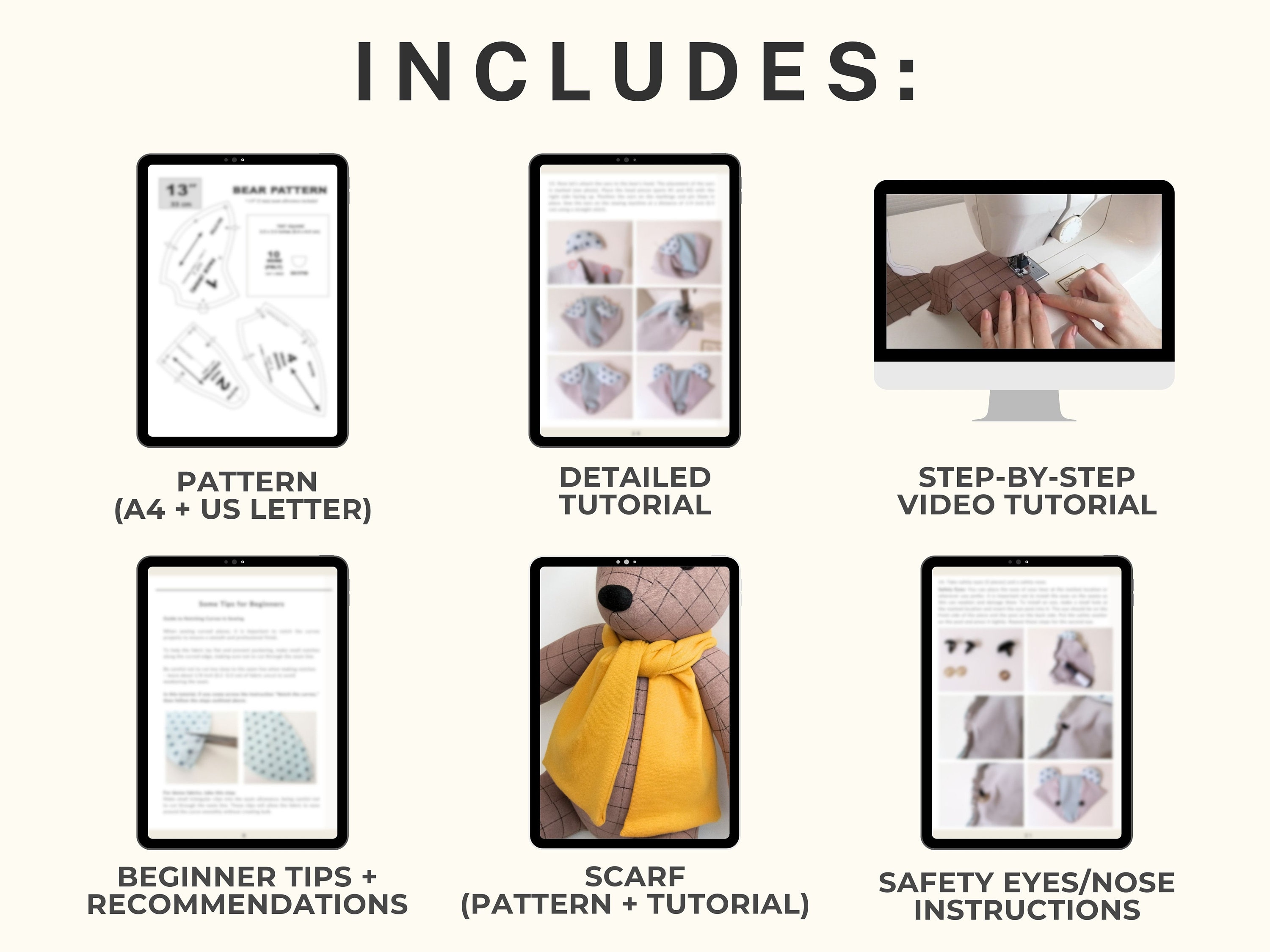 Memory Teddy Bear Sewing Pattern Pdf , Keepsake Bear Template ...