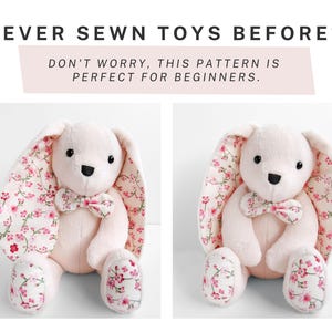 Bunny Sewing Pattern Fluffy Bunny Pattern Keepsake Rabbit Sewing ...