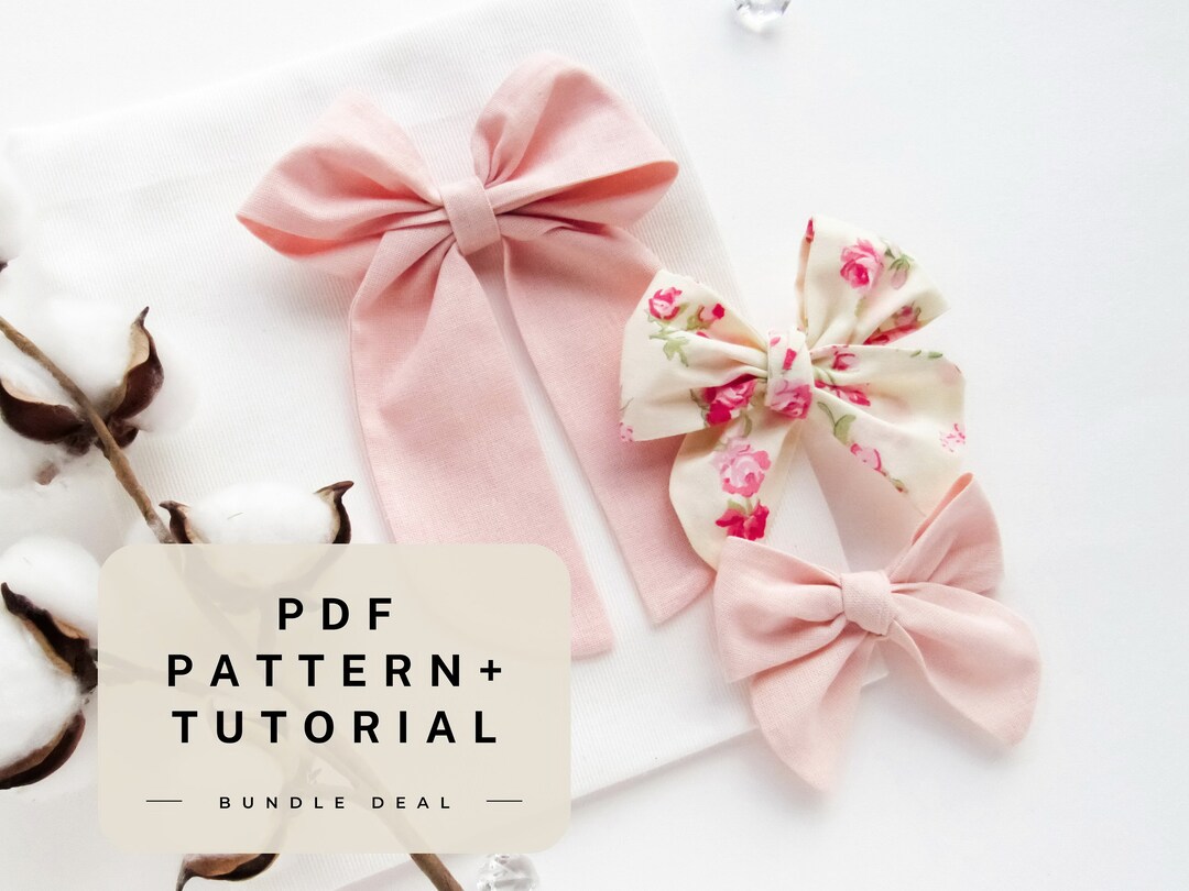 DIY Sailor Bow & Pinwheel Bow Sewing Pattern (PDF) - Etsy