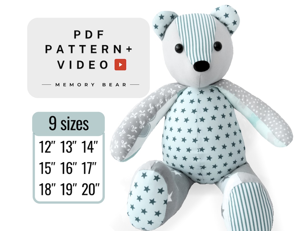 Memory Bear Pattern Pdf , Teddy Bear Sewing Pattern PDF , Do It ...