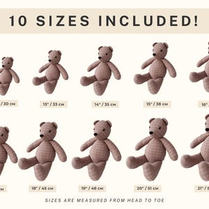 Memory Bear Pattern , DIY Personalized Gift , Memory Bear Template Pdf ...