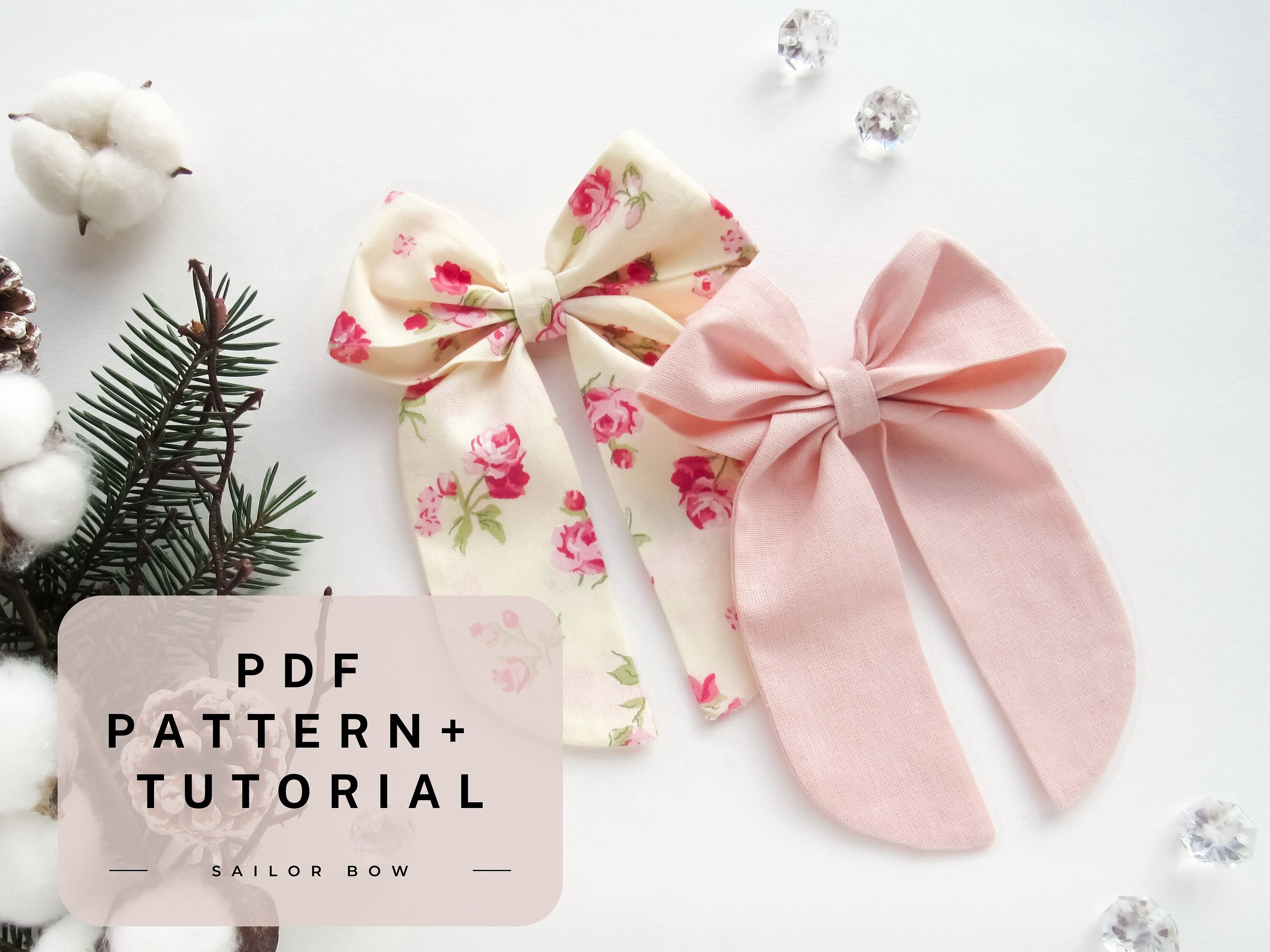 Christmas Bow Sewing Pattern PDF Do It Yourself Sailor Bows in 3 Sizes ...