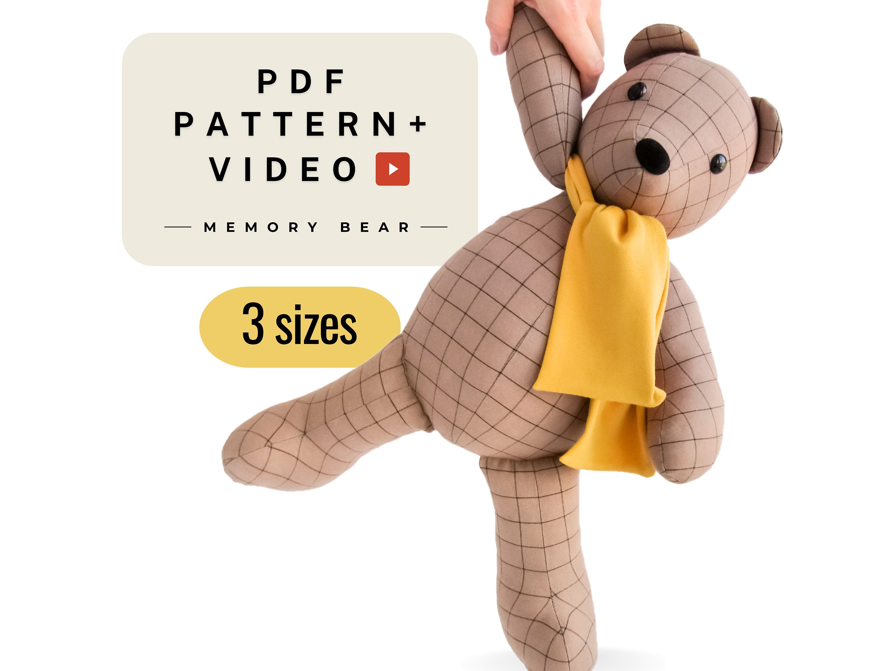 Memory Bear Sewing Pattern PDF , Teddy Bear Pattern , Build a Memorial ...