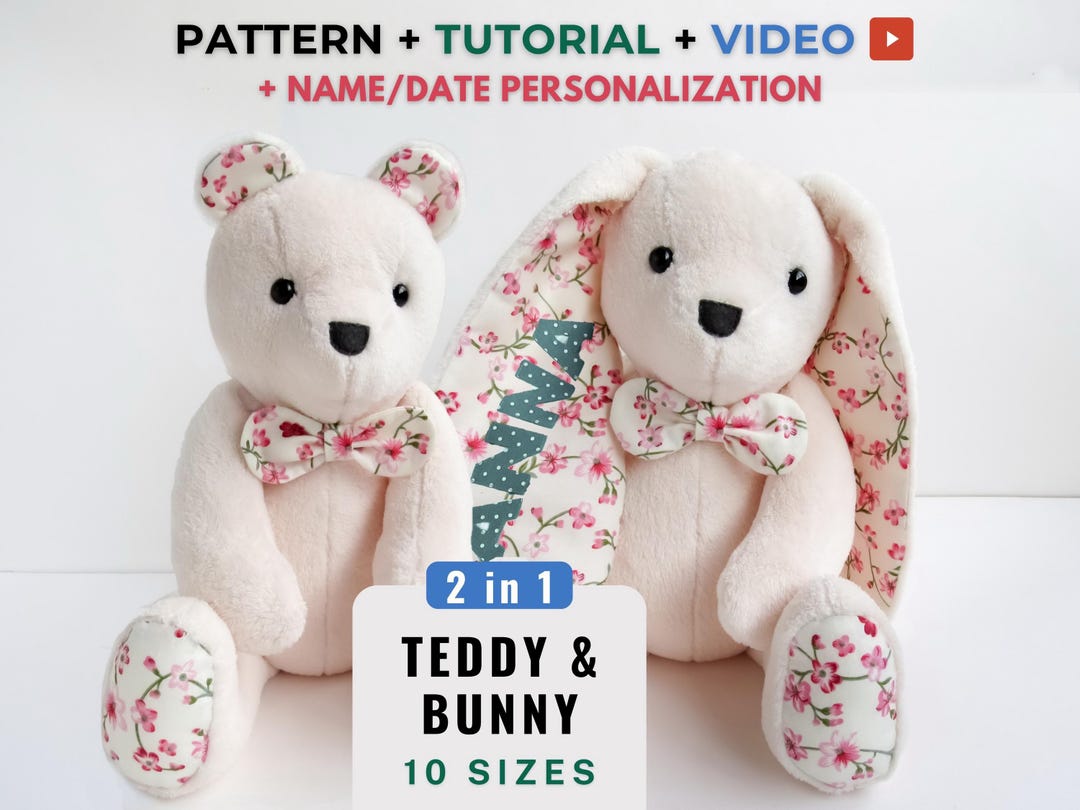Memory Bear & Bunny Sewing Pattern: DIY Keepsake (PDF) - Etsy