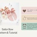 Hair Bow Pattern Pdf , Do It Yourself Sailor Bow , Beginner Sewing ...