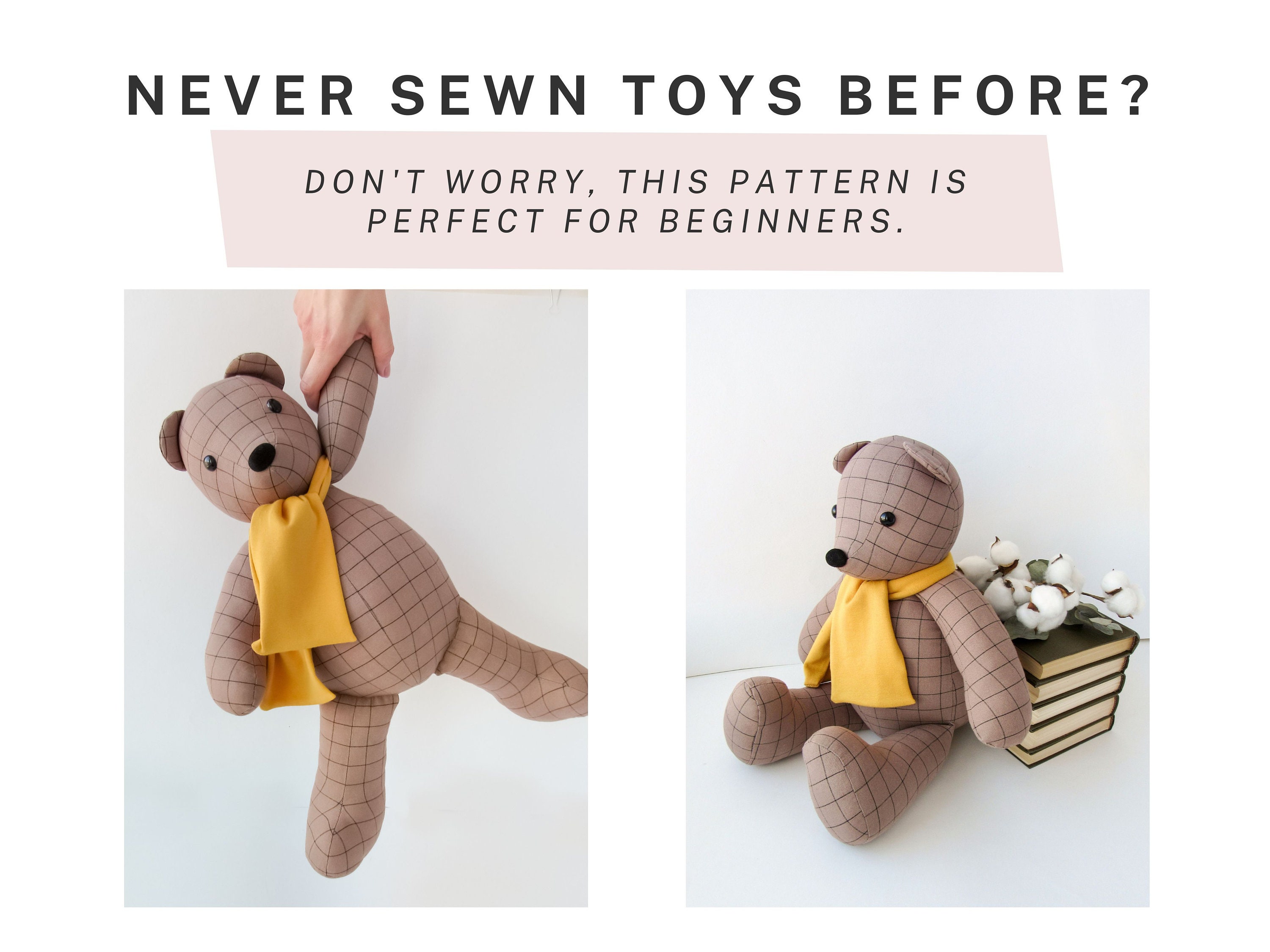 Memory Bear Pattern PDF and Tutorial Video Instructions: 6 Sizes - Etsy