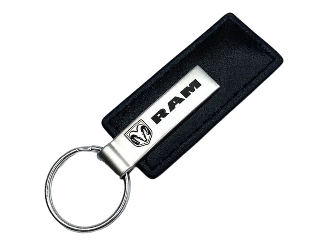 Black Rectangle Leather Dodge Ram Keychain Fob - Etsy
