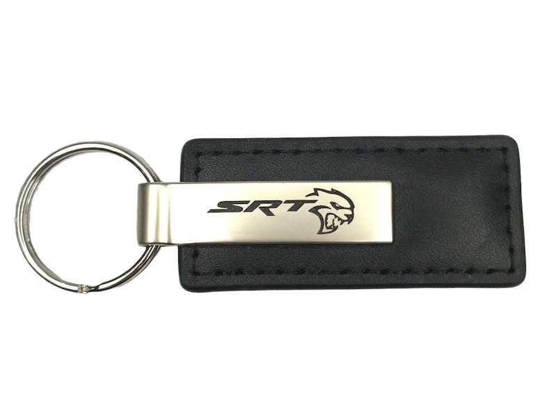 Black Dodge SRT Hellcat Logo Leather Keychain - Etsy