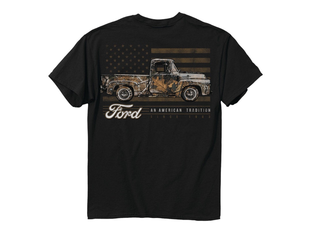 Ford Truck Camo American Flag Black T-shirt - Etsy