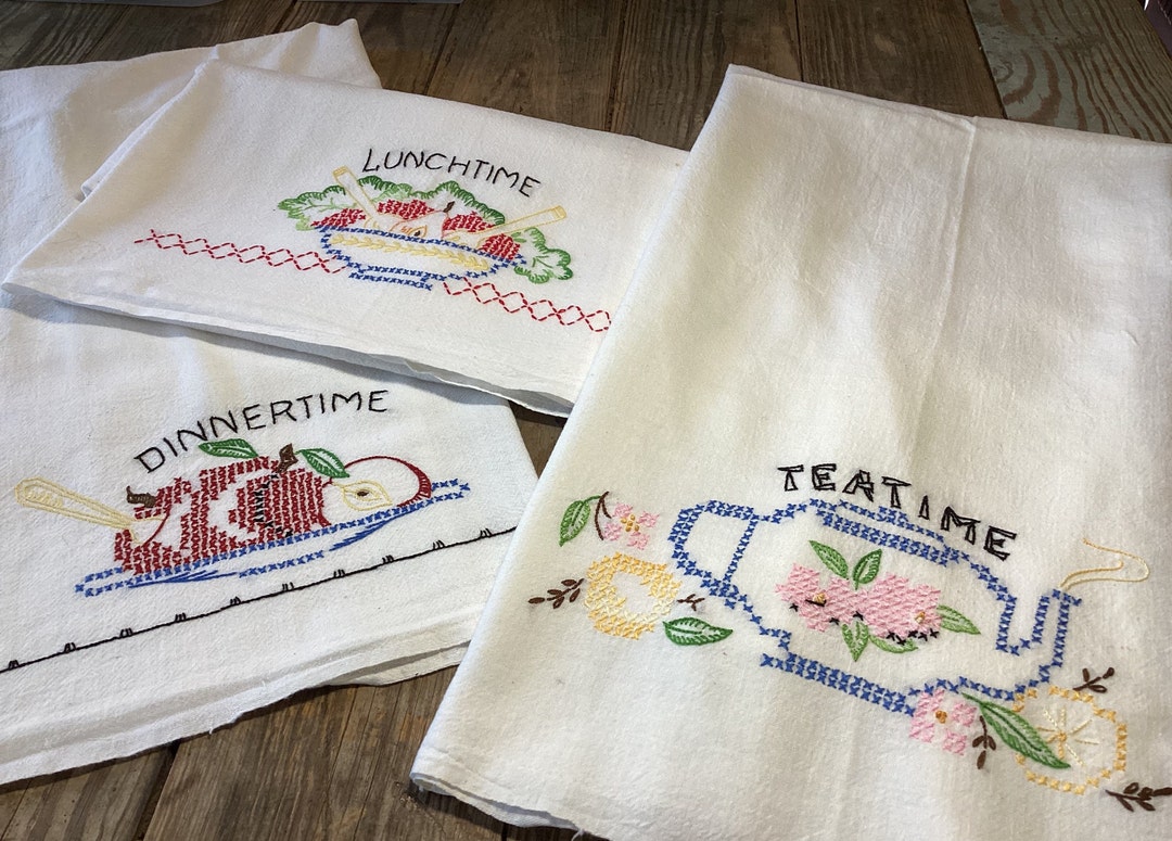 Vintage Tea Towel Set of 3 - Etsy