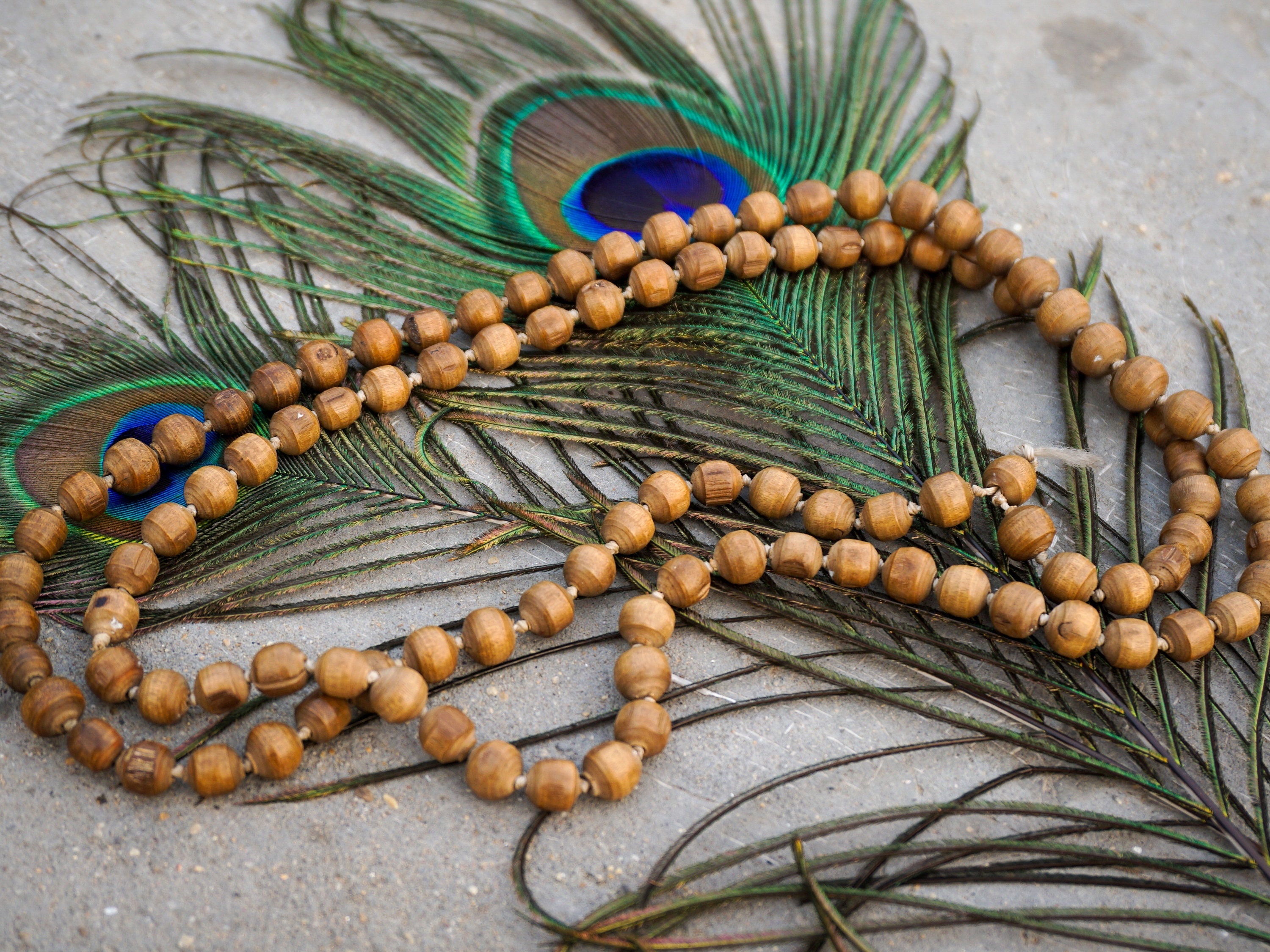 100% Natural Handmade 108 Beads Tulsi Jaap Mala, Tulasi Beads Rosary ...
