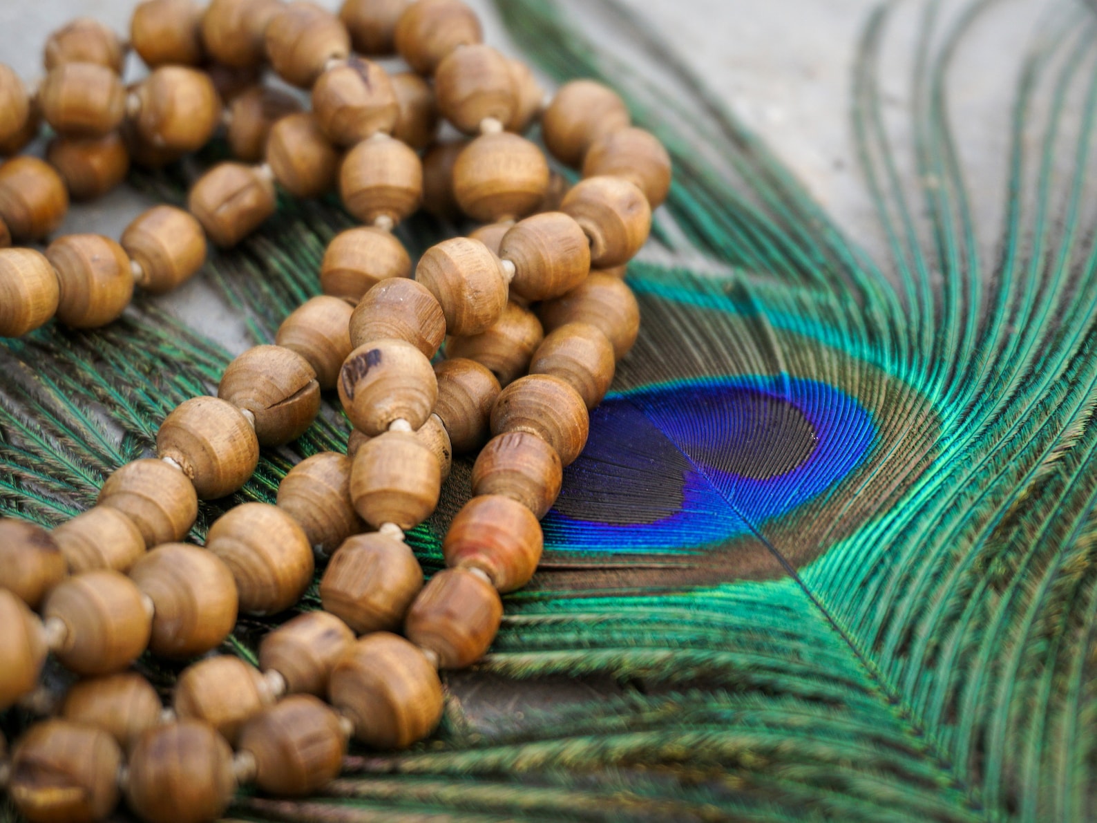 100% Natural Handmade 108 Beads Tulsi Jaap Mala, Tulasi Beads Rosary ...