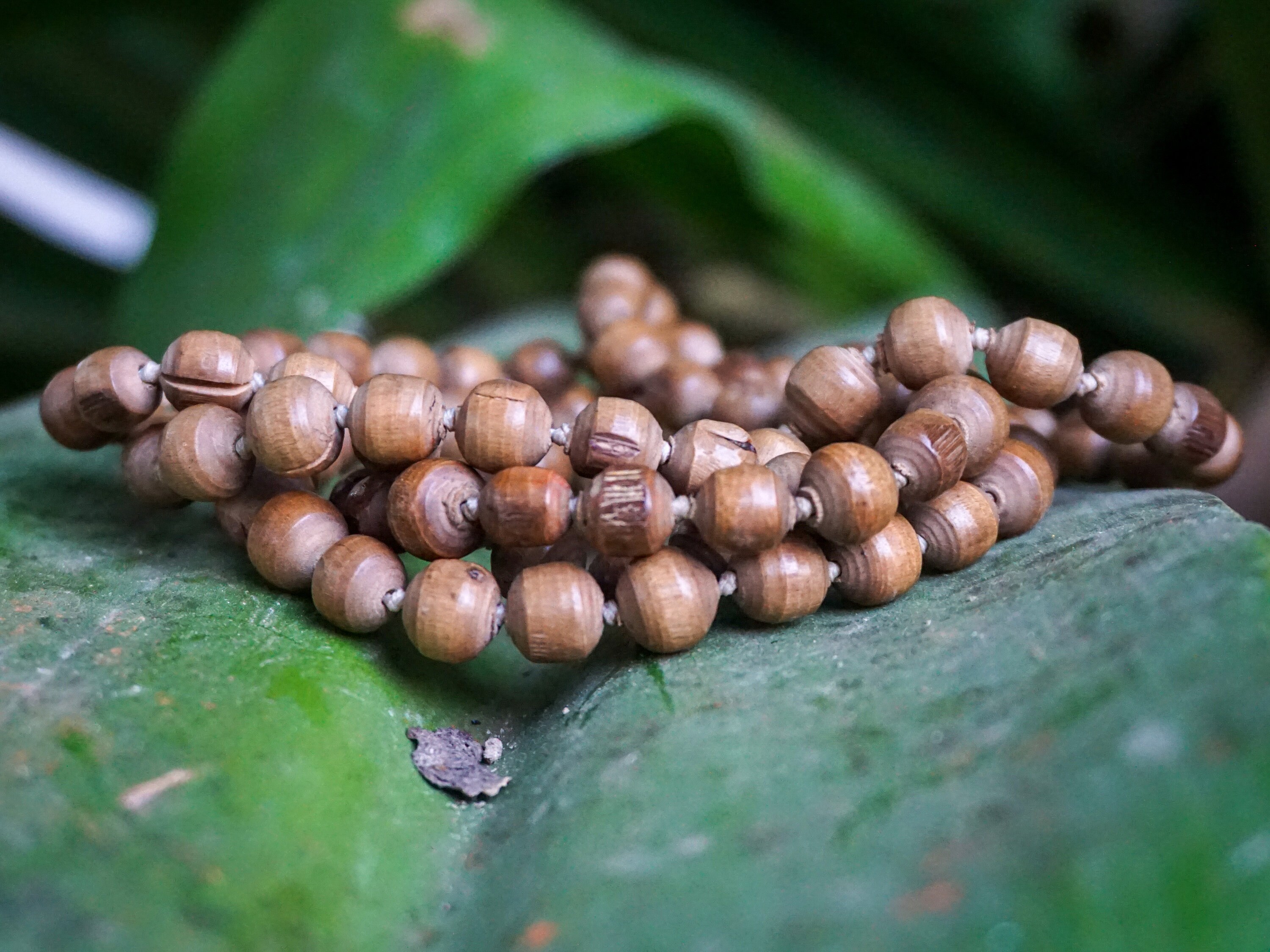 100% Natural Handmade 108 Beads Tulsi Jaap Mala, Tulasi Beads Rosary ...