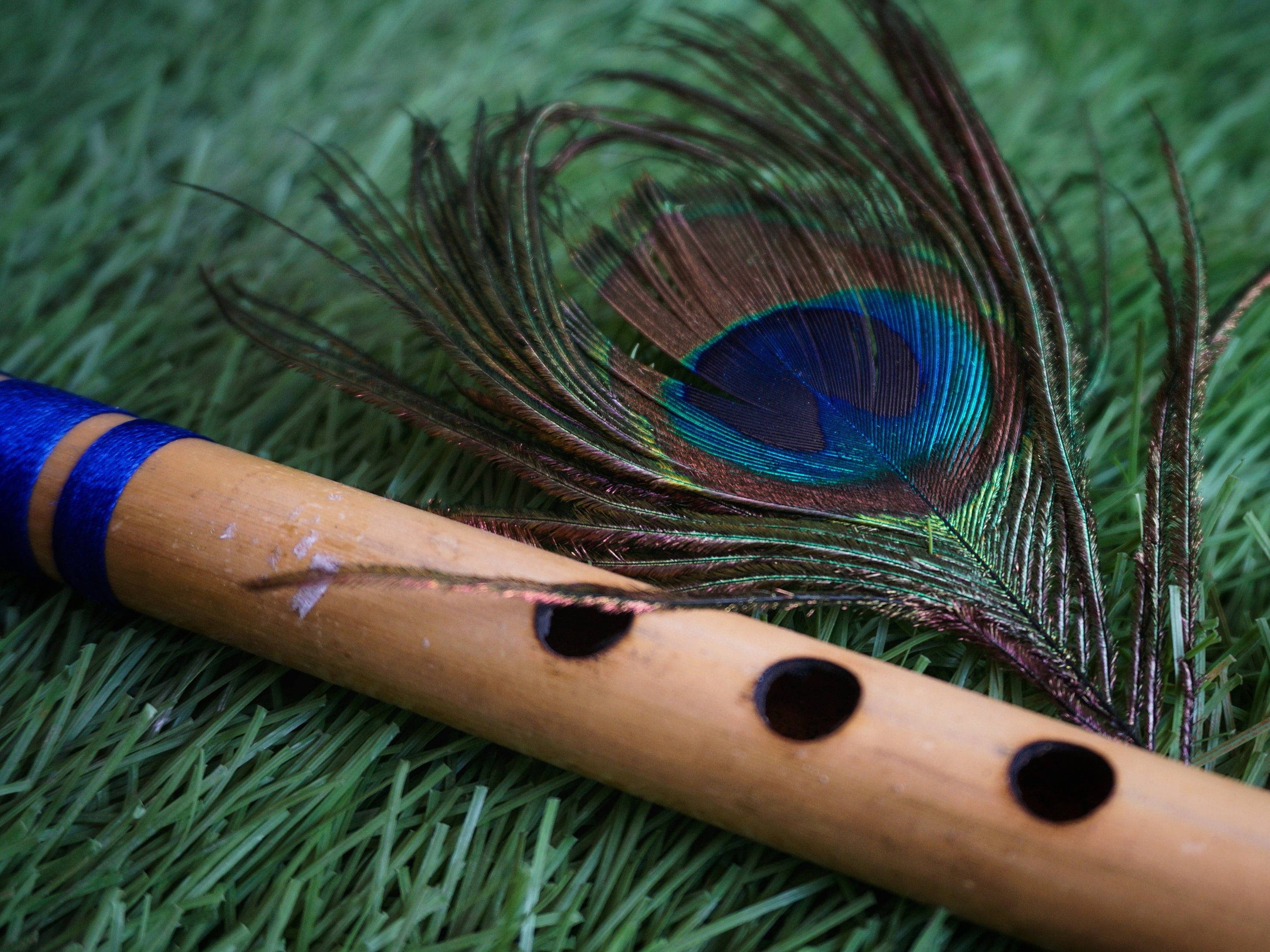 Handmade Traditional Indian Bamboo Flute, Bansuri, Hand Held Wind ...