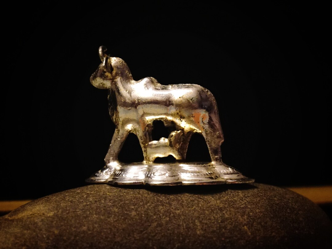 Pure Silver 925 Gomatha/cow & Calf-silver Gift - Silver Pooja Items for ...