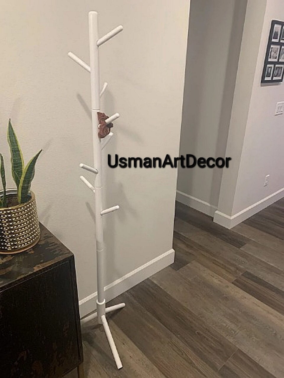 Wooden Handmade Coat Rack With 8 Hooks Standing Coat Rack Entryway Coat ...