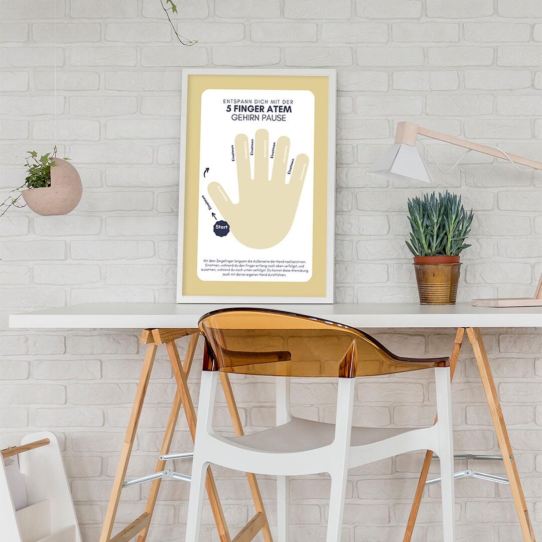 Relax With the 5 Finger Breath: Hand Art Poster Relaxation Technique ...