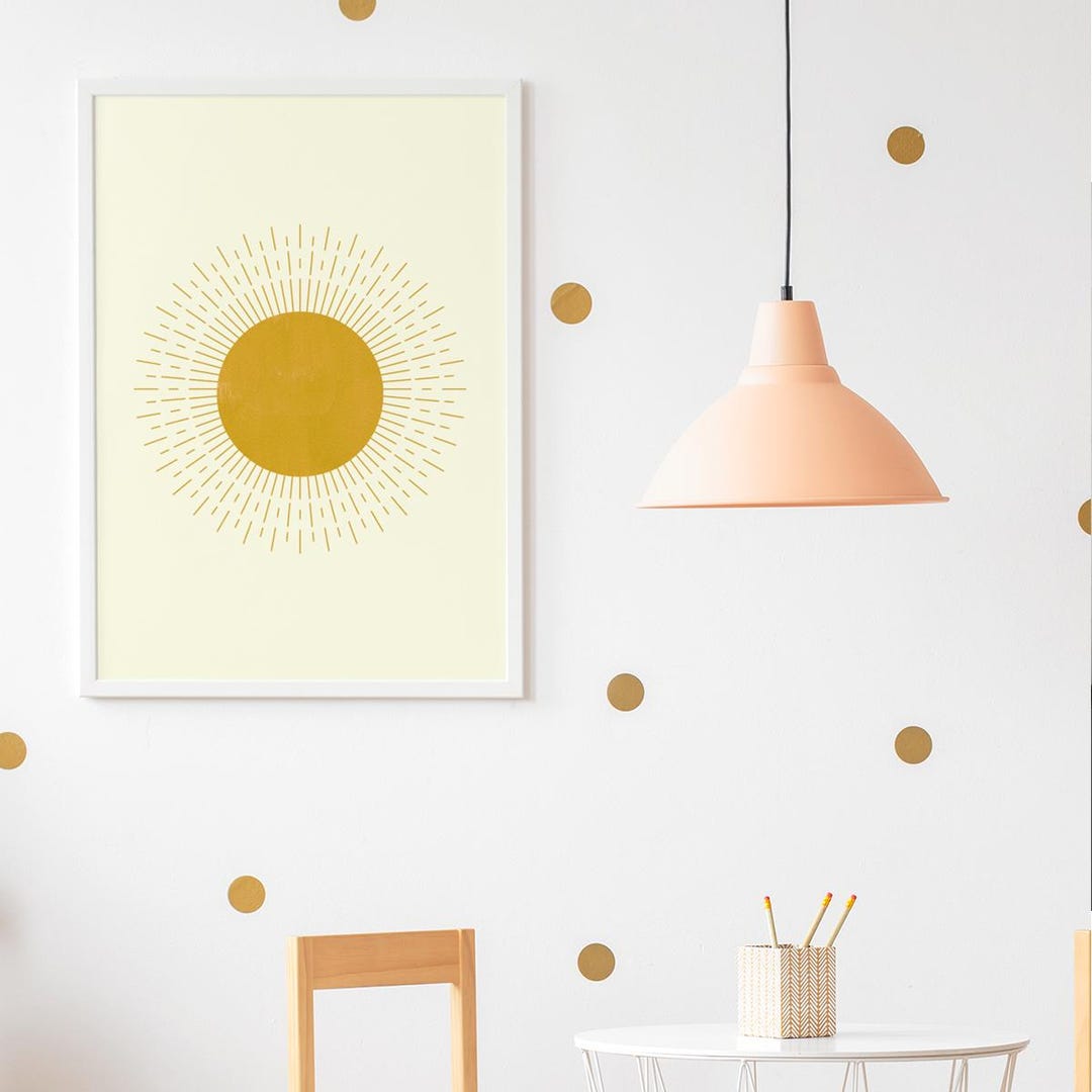 Illustrated Sun Rays Art: Digital Download | Boho Sun Decor ...