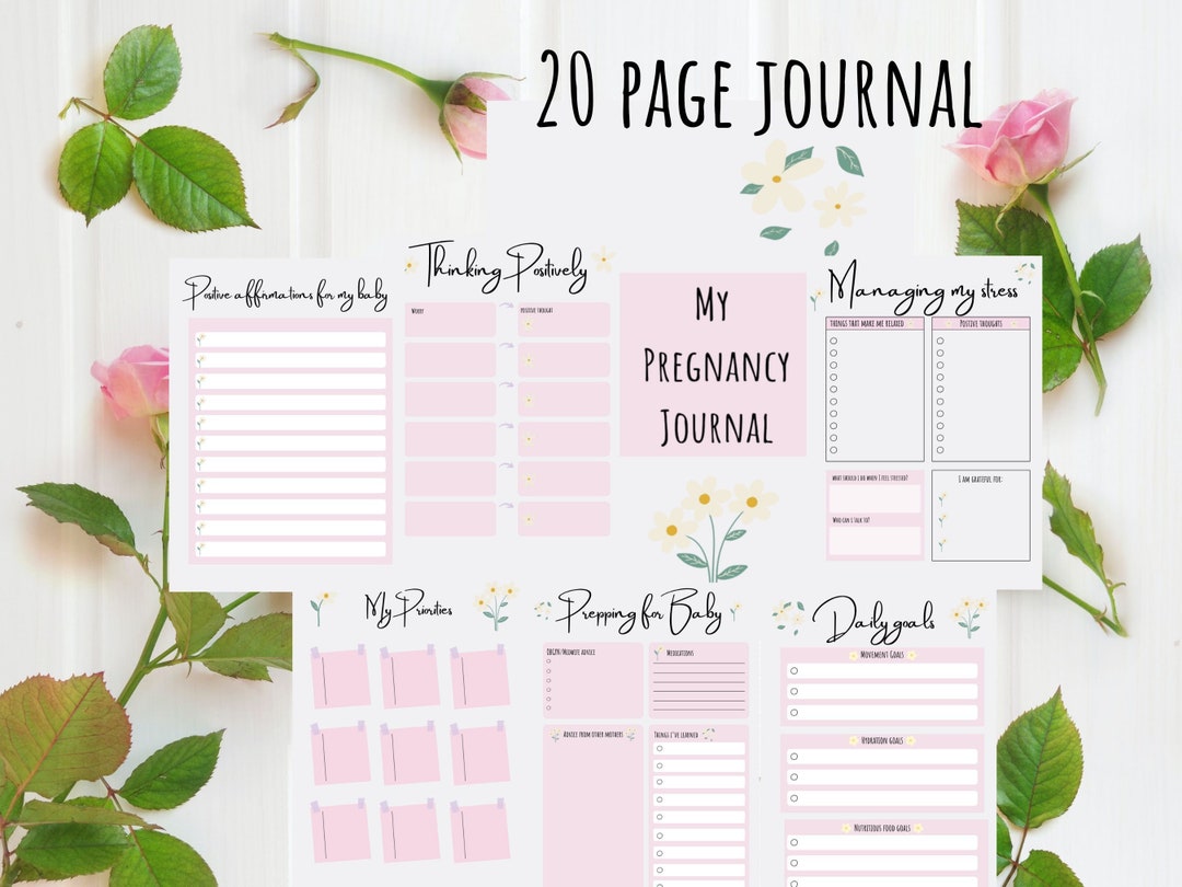 Pregnancy Journal Printable New Mom Journal Self-care Pregnancy Journal ...