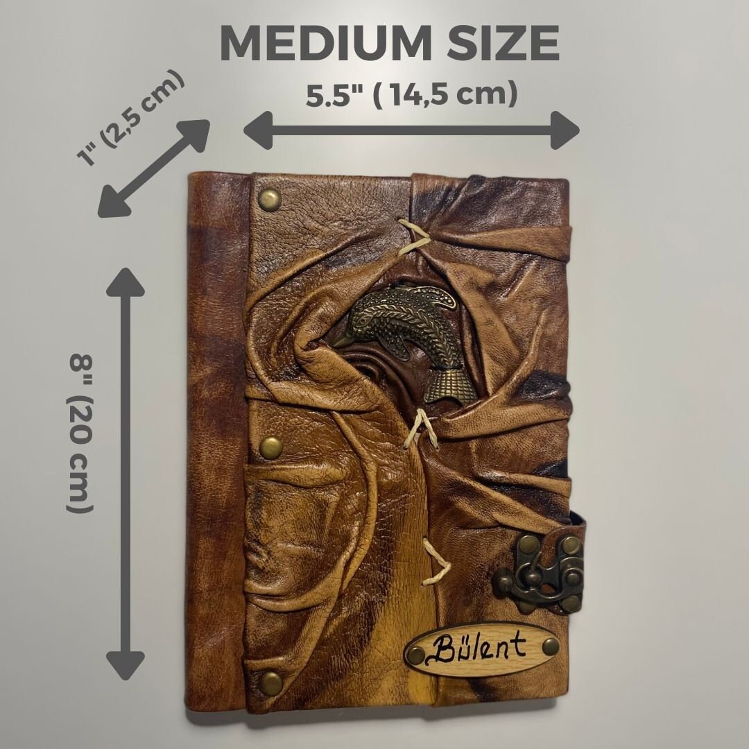 The Medium Personalized Hobbit Style Genuine Leather / Journal / Diary ...