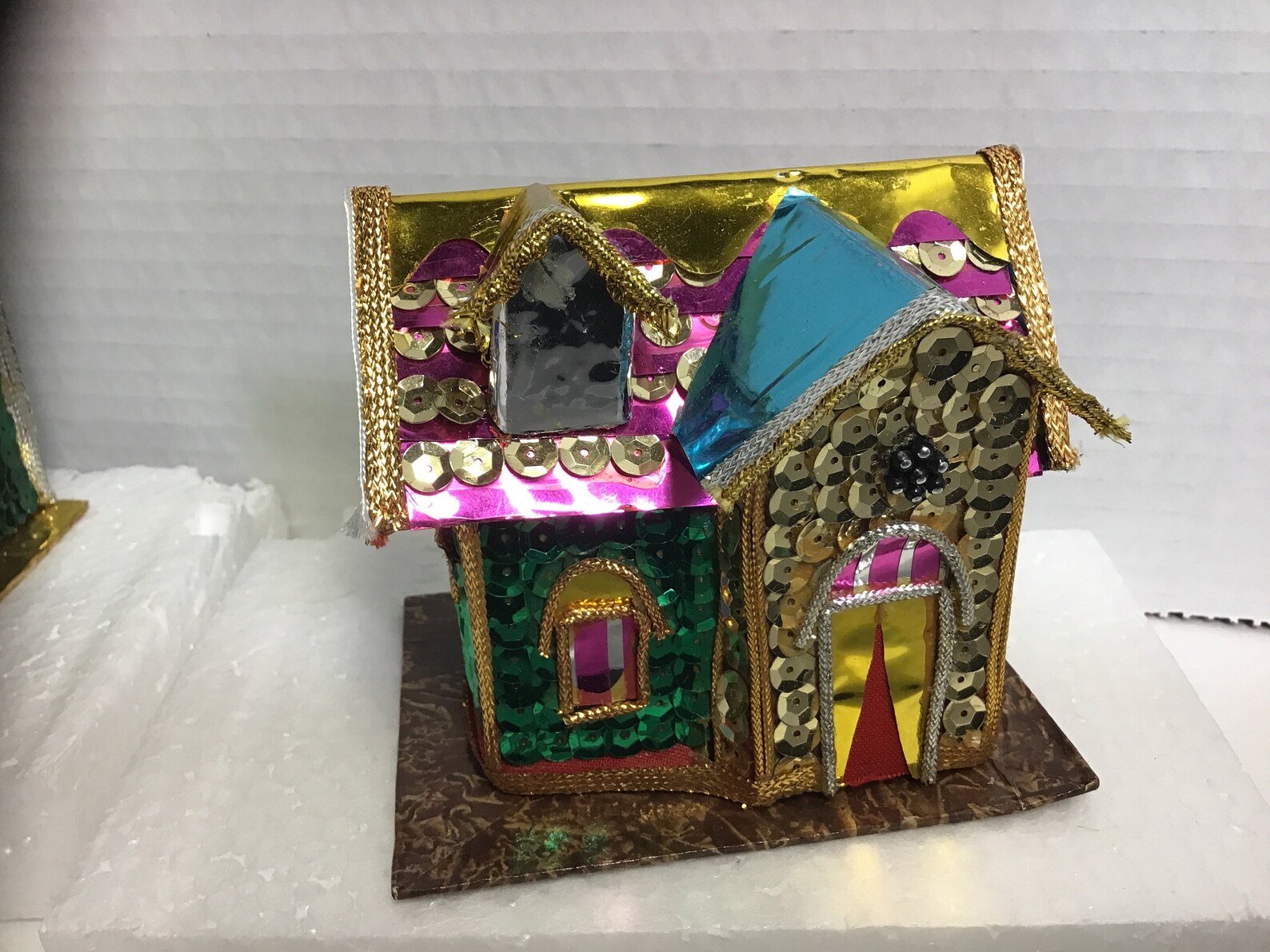 Set of 5 Vintage Putz Style Sequined House Boxes - Etsy