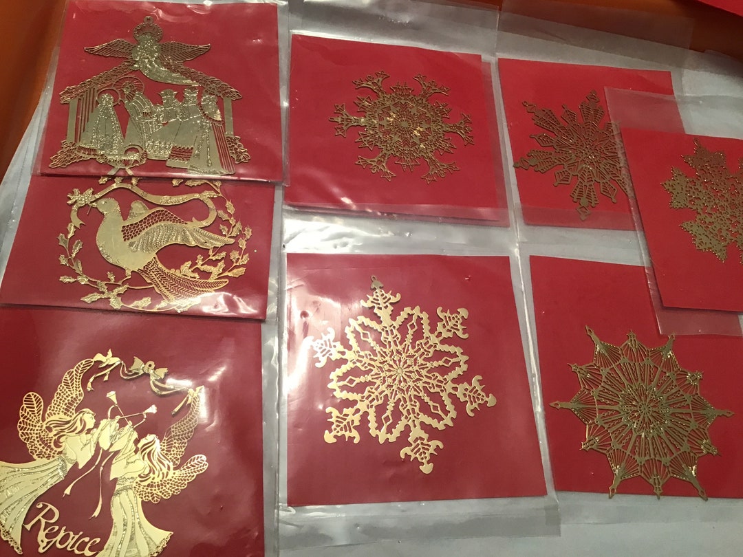 Vintage Suffolk Decorative Etchings Gold Plated Ornaments - Etsy
