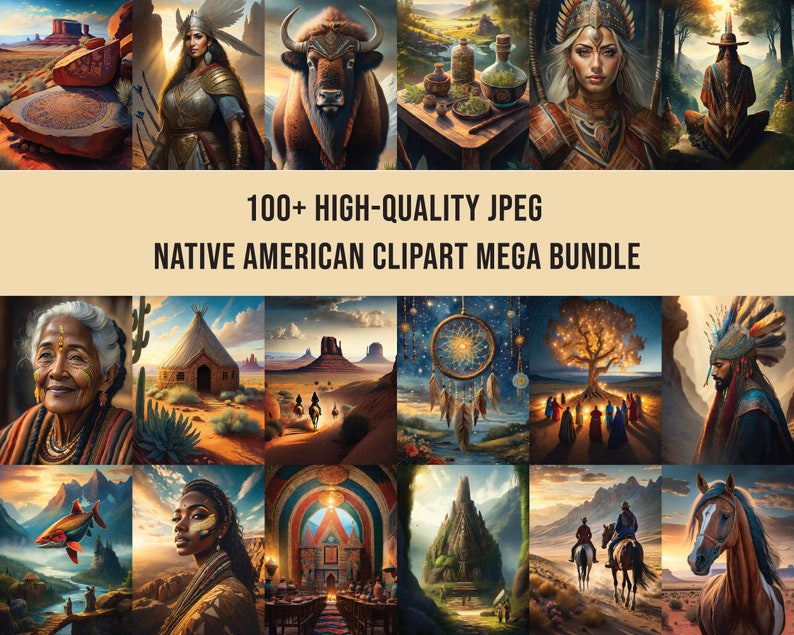 100+ High-quality Mega BUNDLE, Native American Clip Art PDF, Indigenous ...