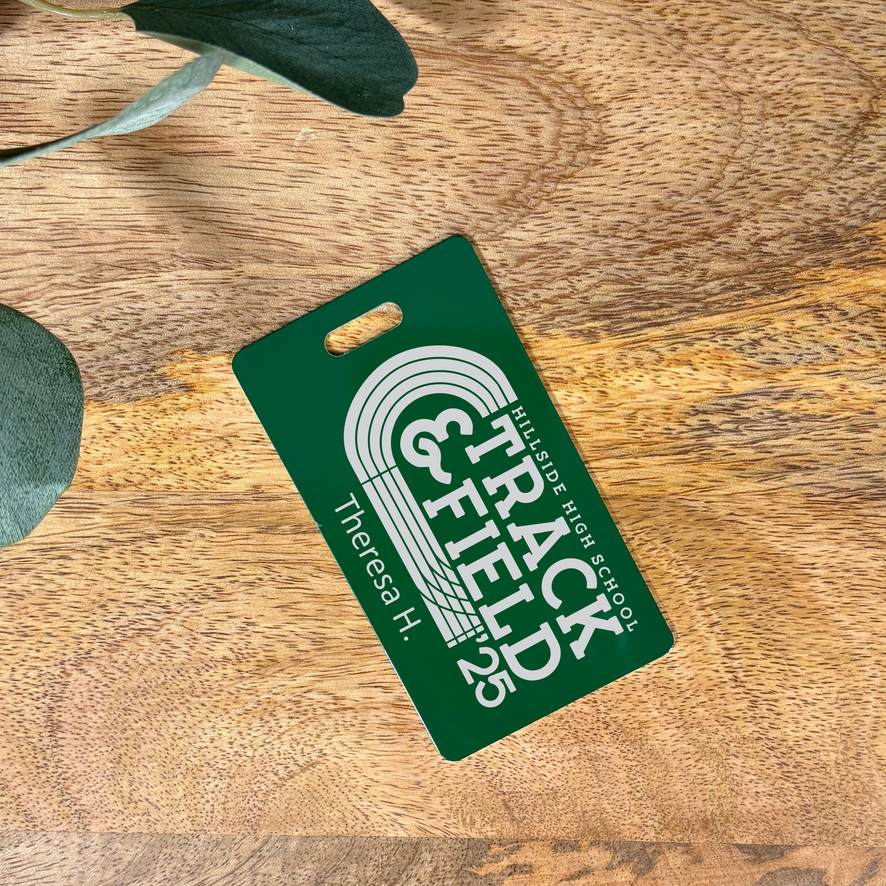 Custom Engraved Track and Field Aluminum Bag Tag: Personalized Backpack ...
