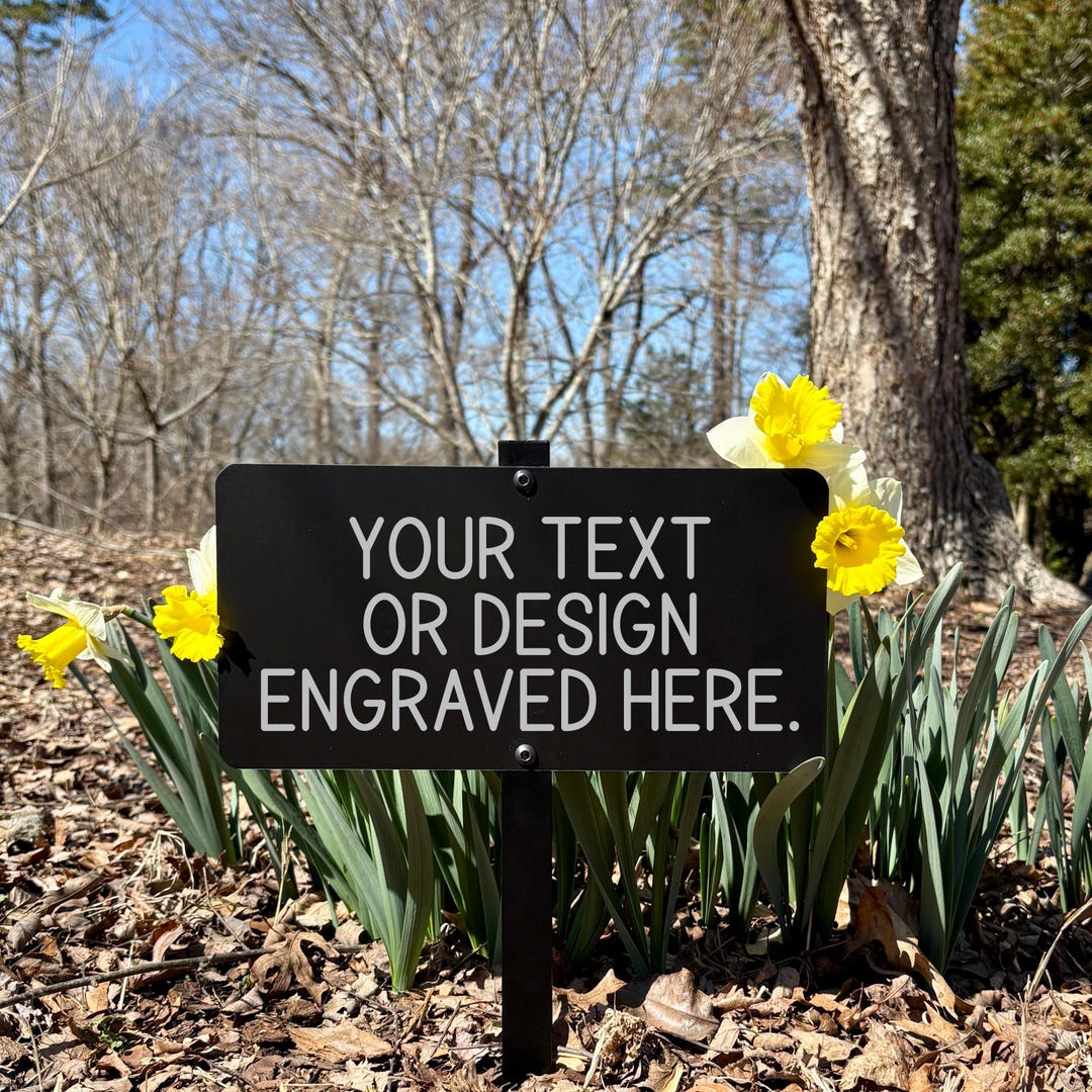 Custom Engraved Metal Yard Sign, Yard Stakes, Outdoor Plaque ...